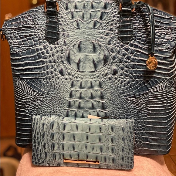 Brahmin | Bags | Brahmin Large Duxbury Bottle Blue And Wallet | Poshmark